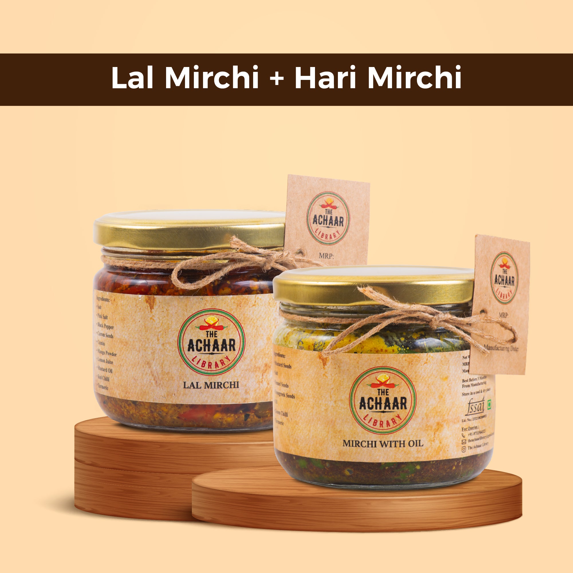 Hari Mirchi with Oil + Lal Mirchi Ka Achaar = The Achaar Library